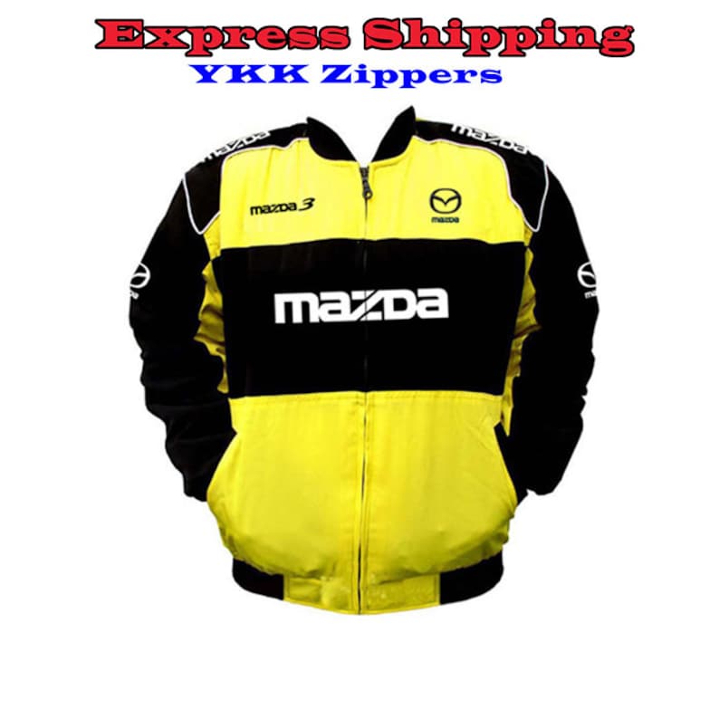 Mazda 3 Mazda3 Racing Jacket Yellow Black NASCAR Jacket Vintage Jacket ...