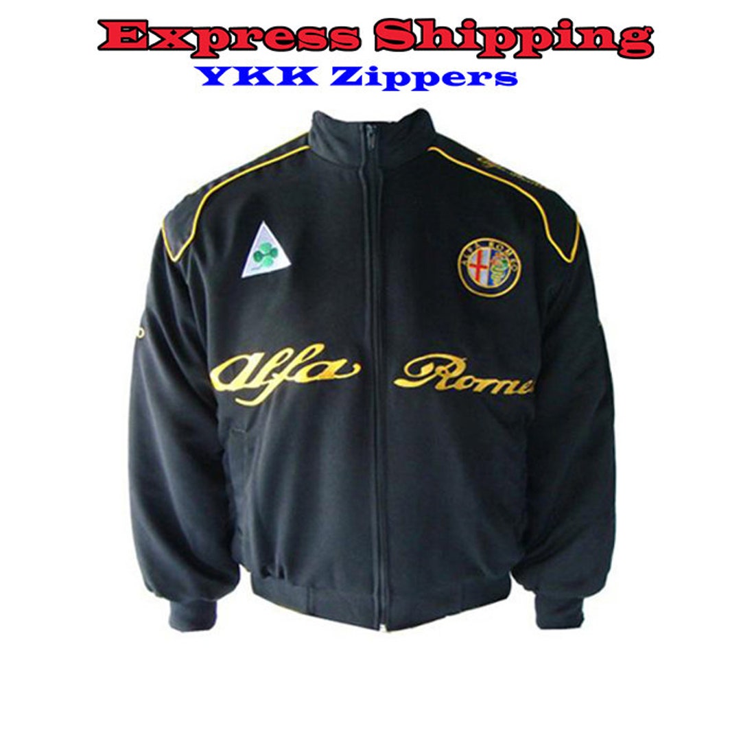 Alfa Romeo Black Racing Jacket NASCAR Racing Jacket - Etsy