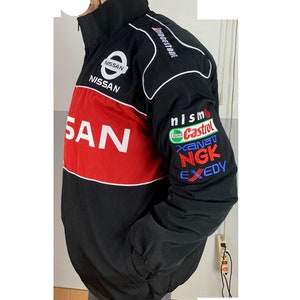 Nissan Racing Jacket Black Red Racing Jacket NASCAR Jacket Vintage ...