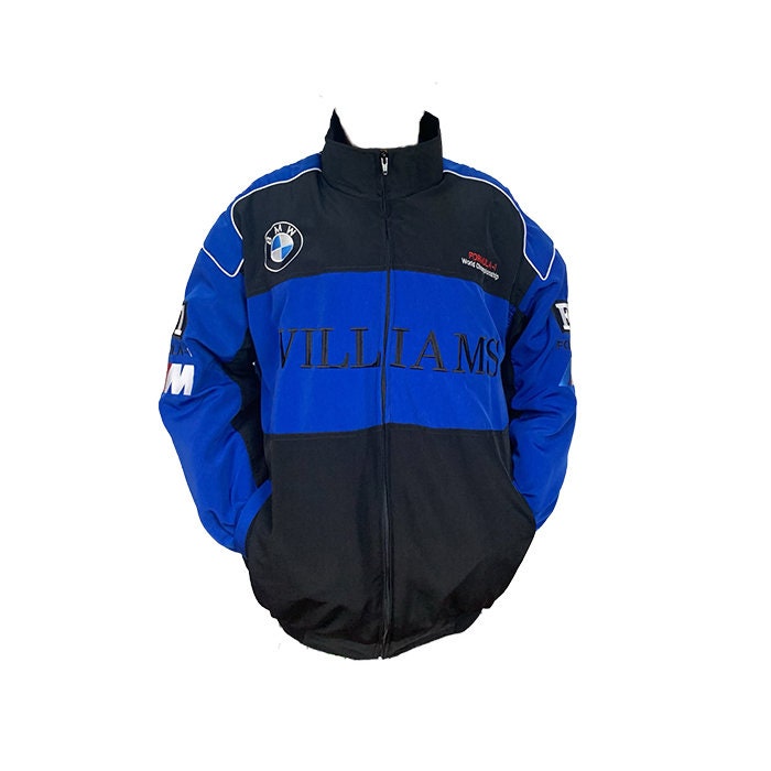 BMW F1 Williams Racing Jacket Black & Royal Blue NASCAR Jacket Vintage ...