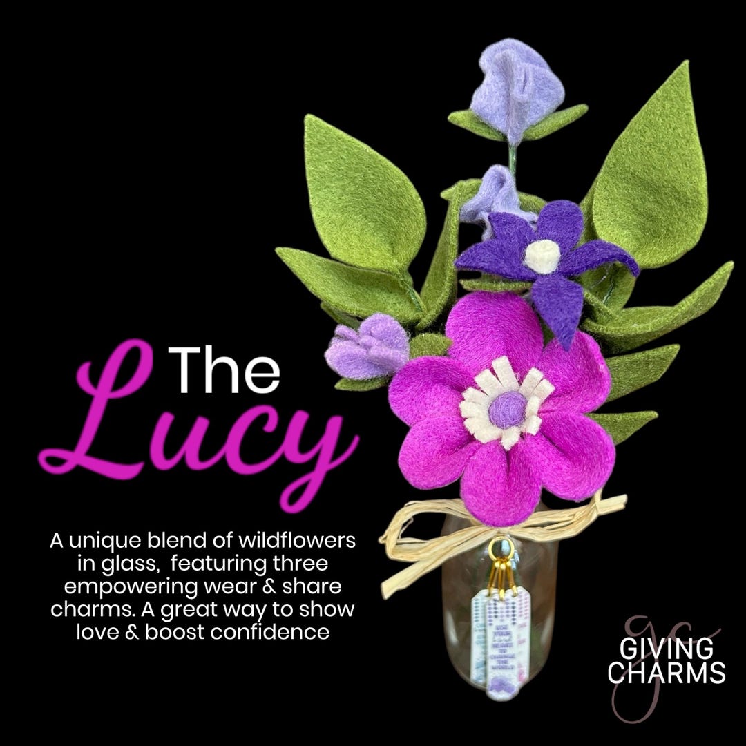 The Lucy | Wildflower Bouquet & 3-charm Set - Etsy