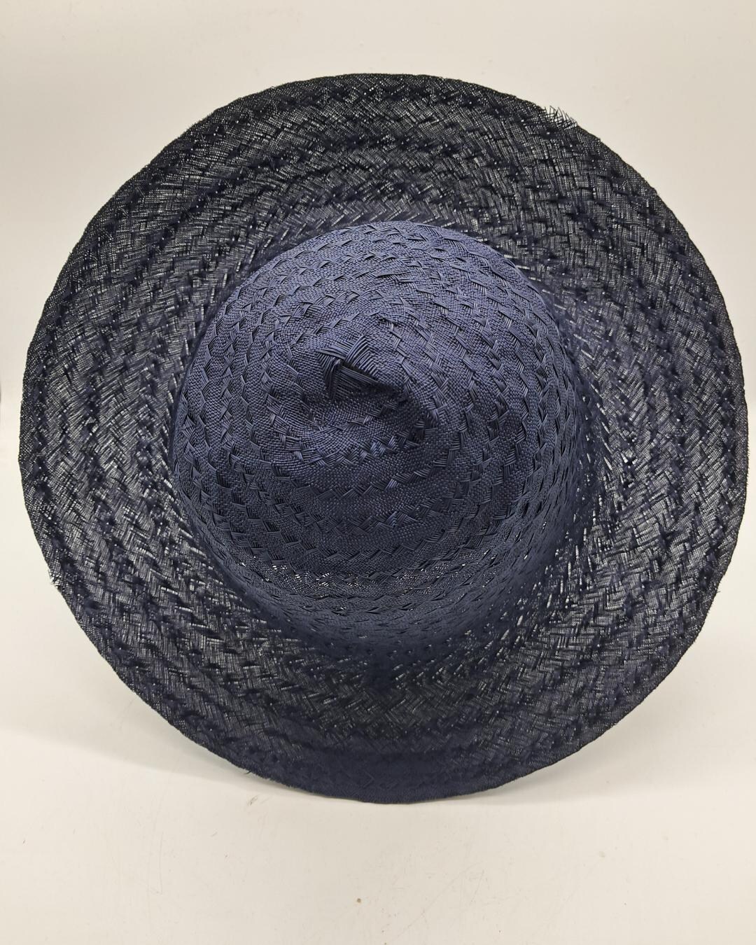 Navy Blue Hat Blank. Buntal Capeline With Pattern, Blue Straw Capeline ...