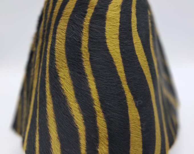 Vintage Melusine Conus, One-sided, Painted Black Zebra Stripes on Brass ...