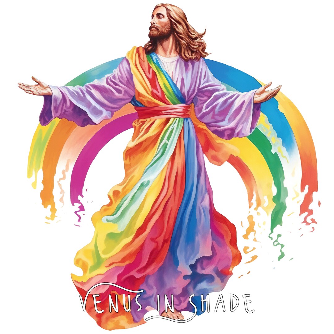 Gay Jesus LGBTQ Nonbinary Rainbow Lesbian Gay Religious - Etsy