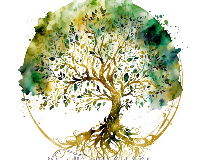 Watercolor Tree of Life, Nature Colorful Clipart, PNG, Commercial Use ...