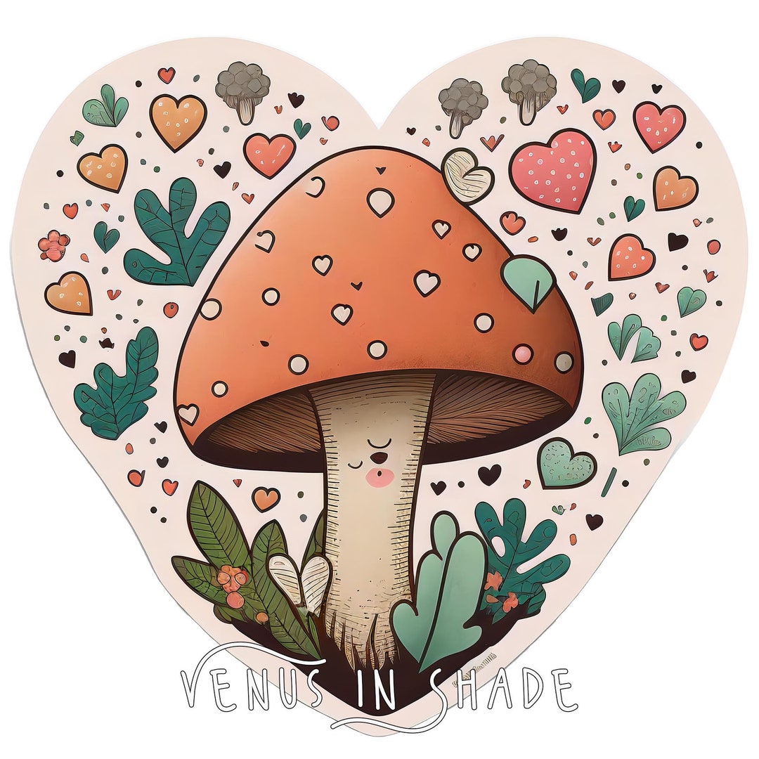 Mushroom Hearts Valentine's Day Mushrooms Fungus - Etsy