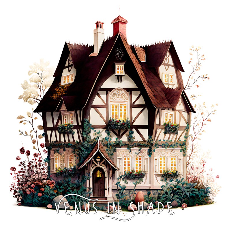 Fantasy Town House Storybook Fairytale Garden Home Nature - Etsy