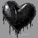Darkened Heart Valentine's Day Heart Black and White Broken Heart Dark ...