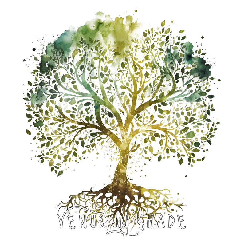 Watercolor Tree of Life Tree Earth and Nature Lovers Organic - Etsy