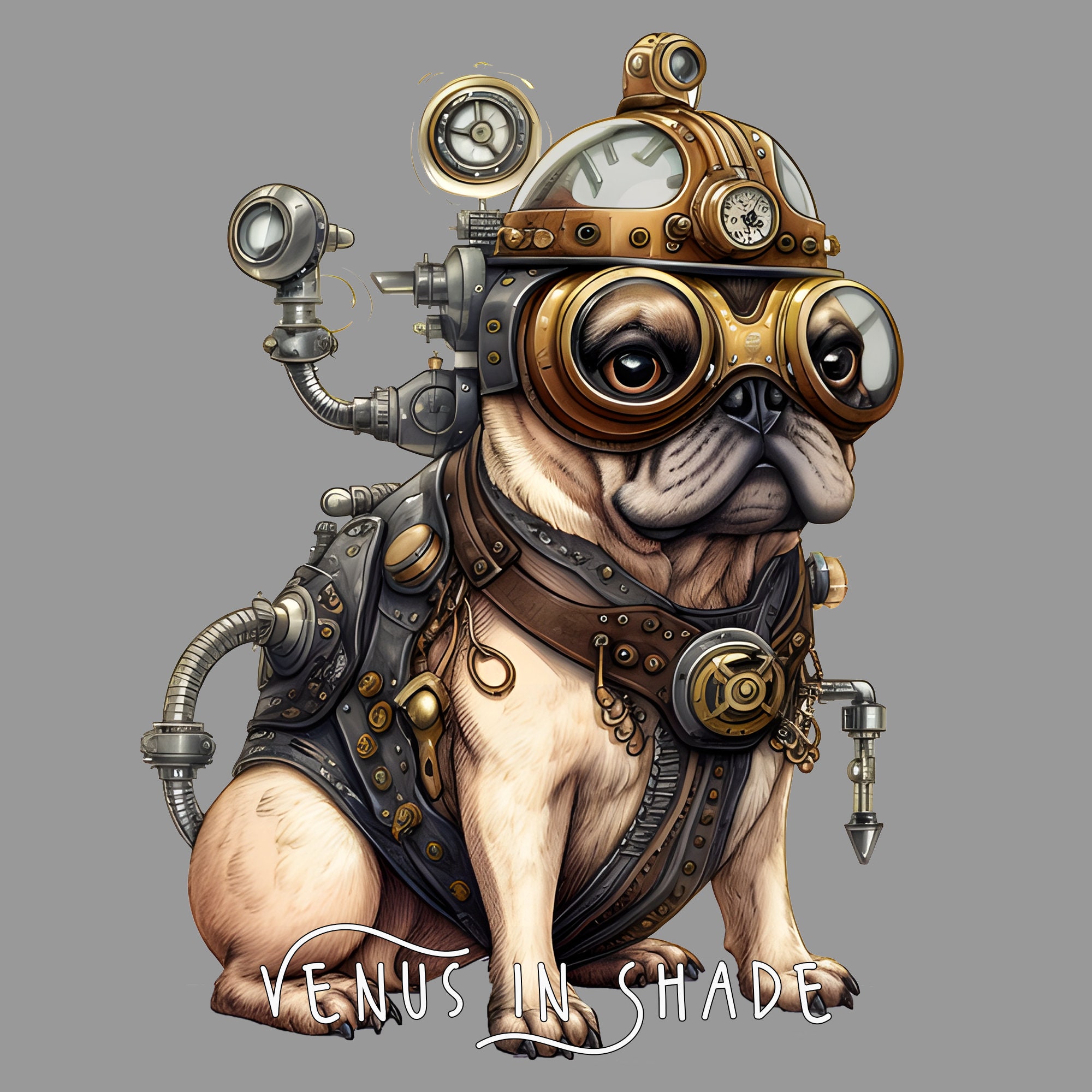 Steampug Steampunk Pug Mechanical Dog Animals Metal Creatures Storybook ...