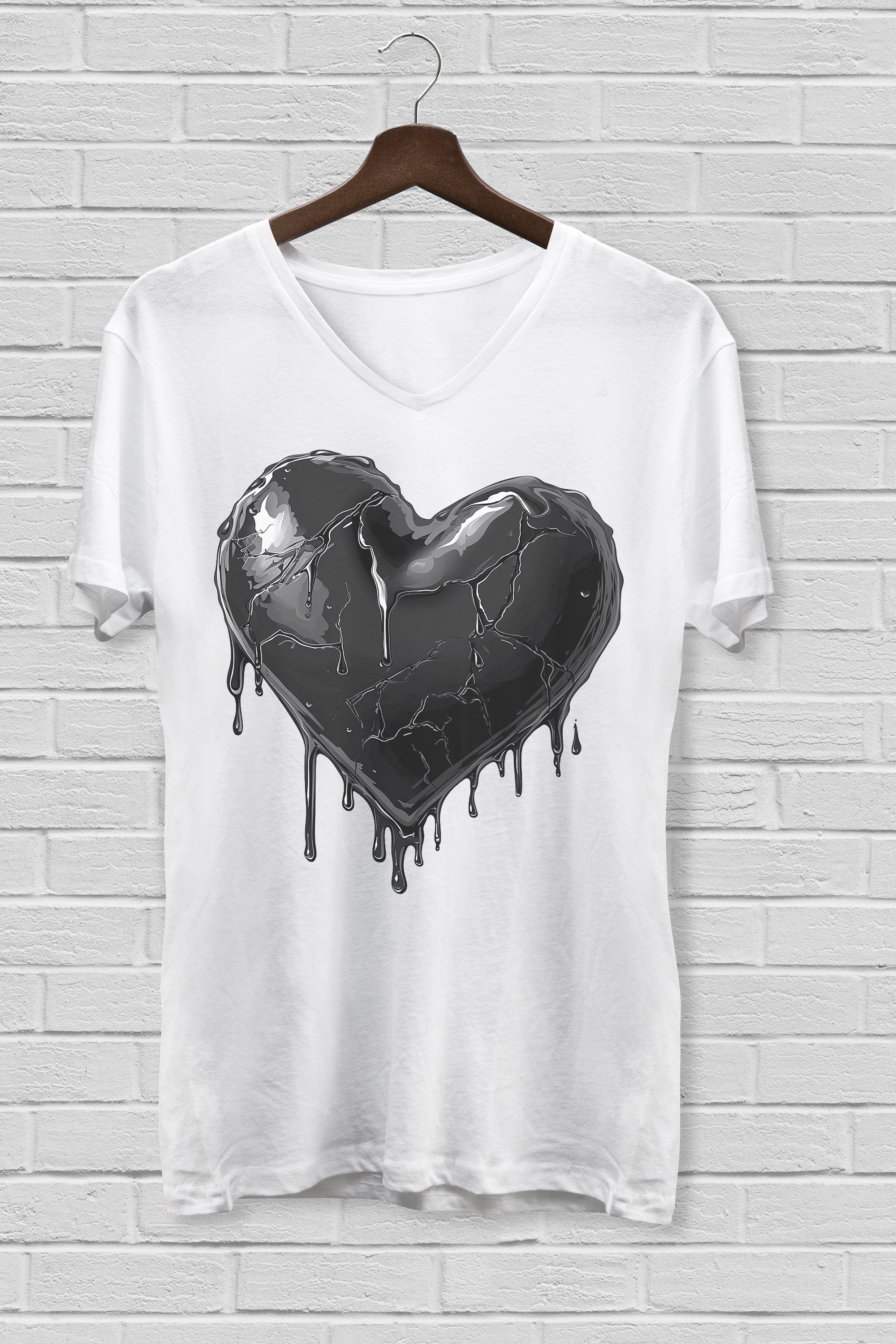Darkened Heart Valentine's Day Heart Black and White Broken Heart Dark ...