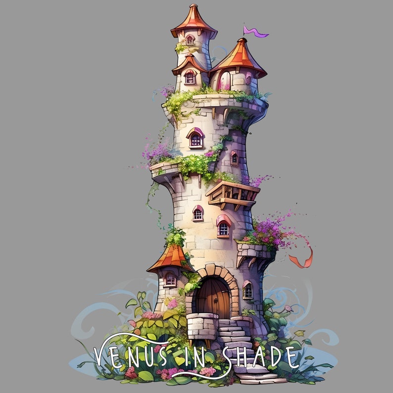 Rapunzel's Tower adorable Fairytale Mother Goose Illustration Nursery ...