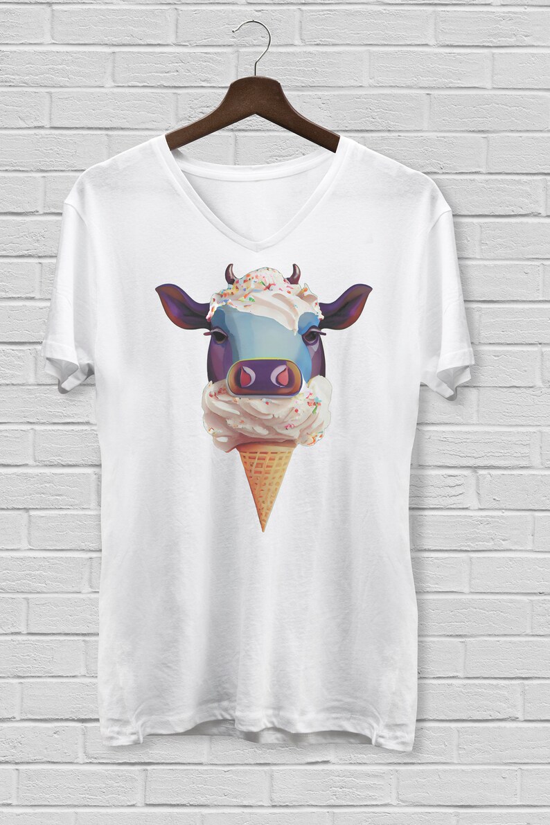 Ice Cream Cow Sweet Treat Sticker Farm Animal Candy Dessert Milk Cow ...