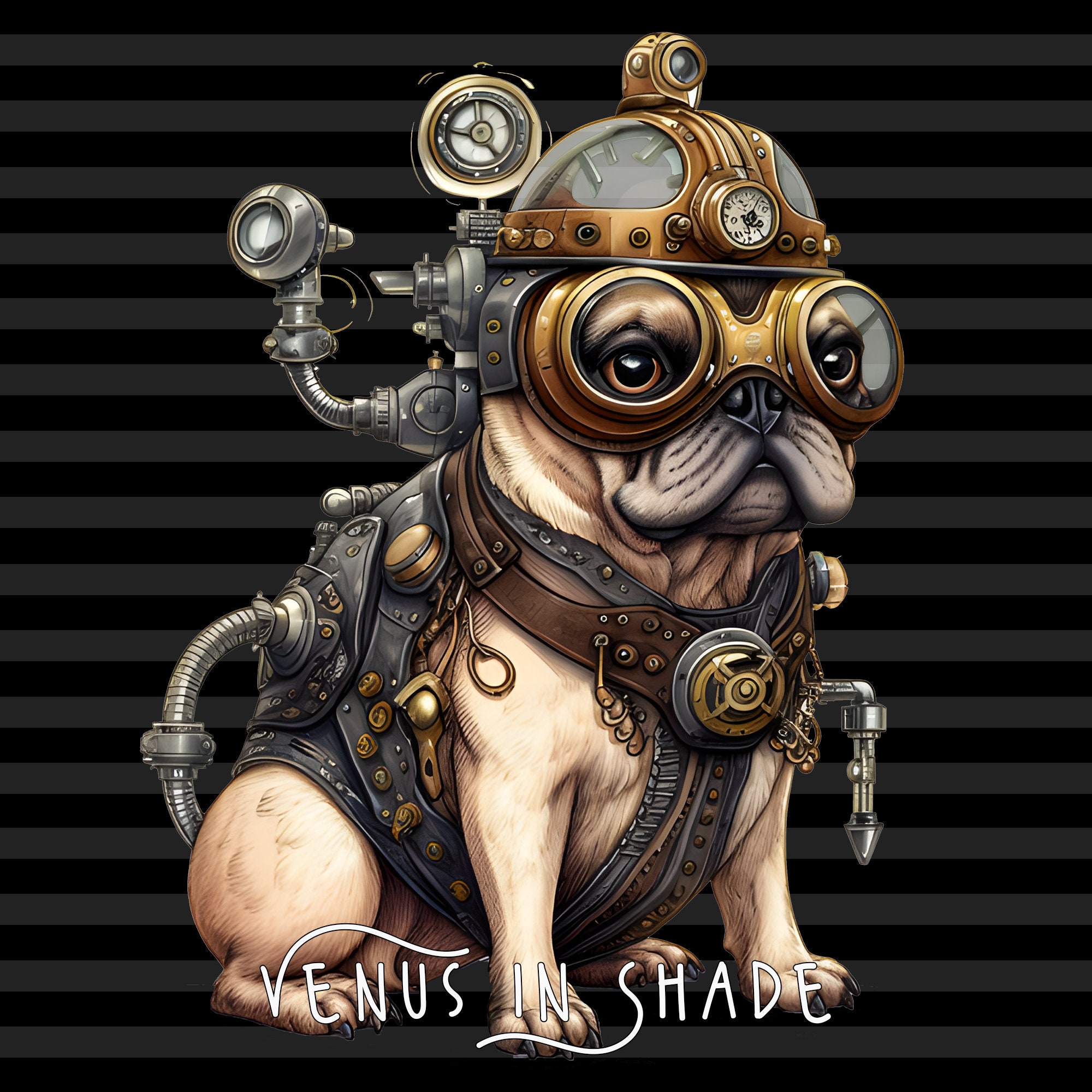 Steampug Steampunk Pug Mechanical Dog Animals Metal Creatures Storybook ...