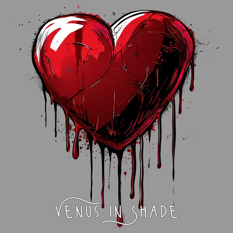 Melting Heart Valentine's Day Heart Red Dripping Broken Heart Dark ...