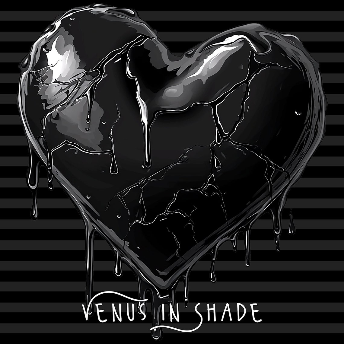 Darkened Heart Valentine's Day Heart Black and White Broken Heart Dark ...