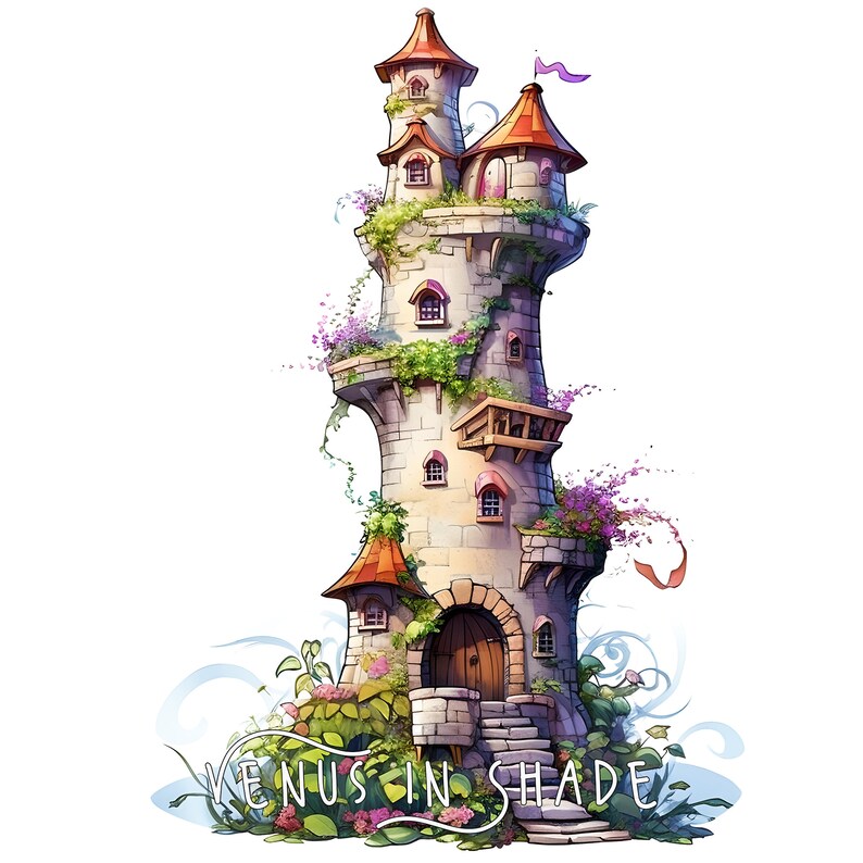 Rapunzel's Tower adorable Fairytale Mother Goose Illustration Nursery ...