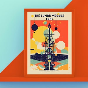 Minimal Poster of Apollo 11 Lunar Module 1969, Original Retro Space ...