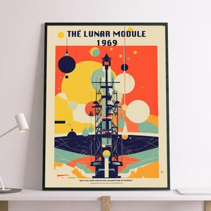 Minimal Poster of Apollo 11 Lunar Module 1969, Original Retro Space ...