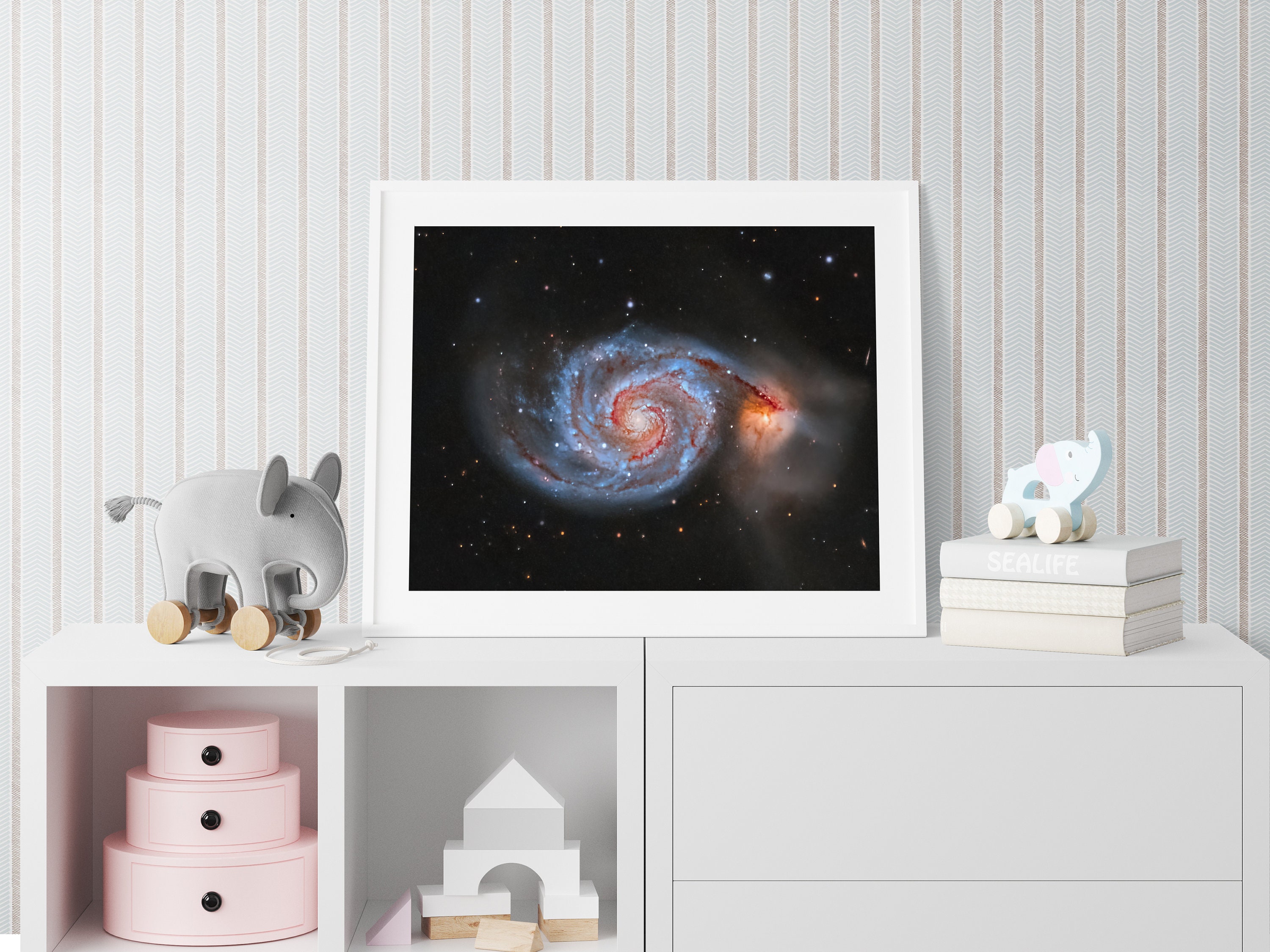Kids Nursery Educational Space Poster, the Whirlpool Galaxy Poster ...