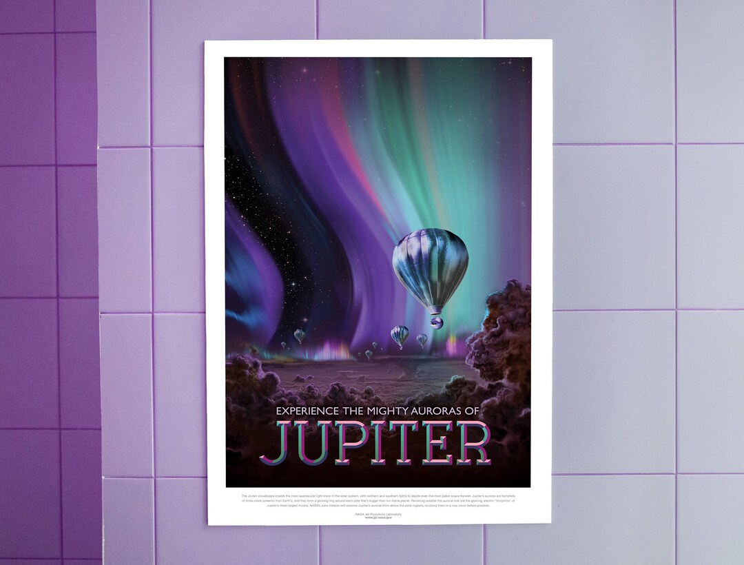 NASA Space Poster, Planet Jupiters' Auroras, Museum Grade Astronomy ...