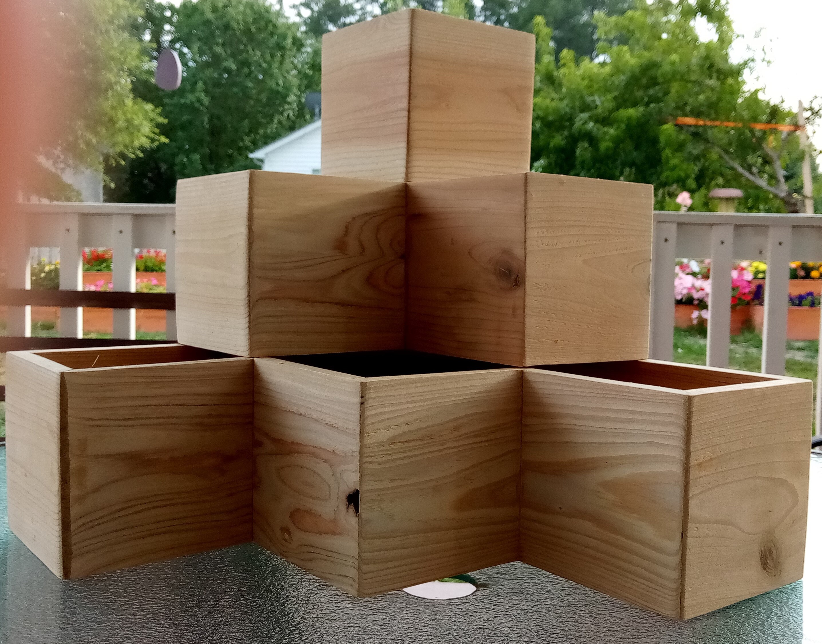 Handcrafted 6 Cells Cedar Corner Planter Box - Etsy