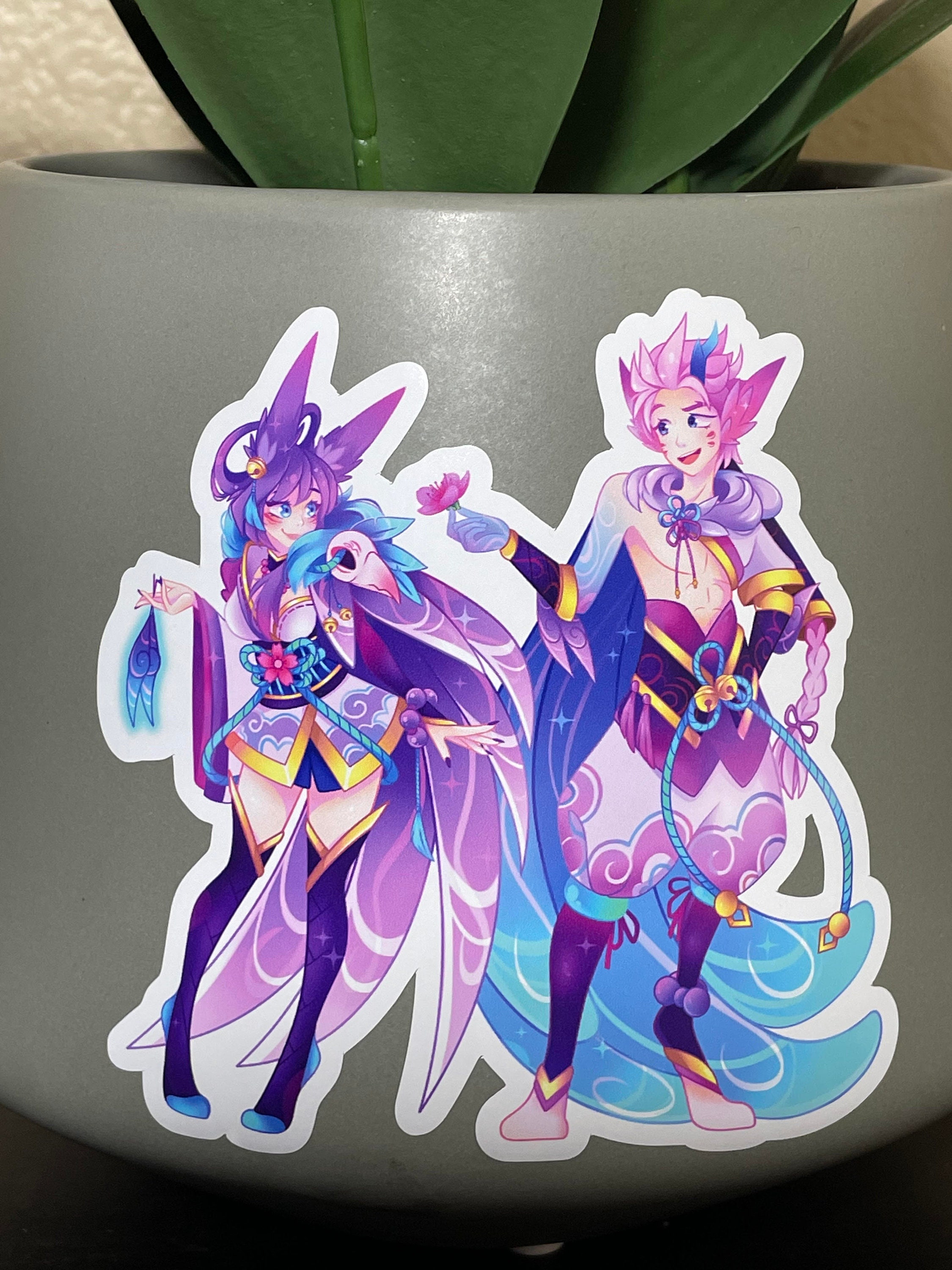 Spirit Blossom Xayah and Rakan Sticker - Etsy