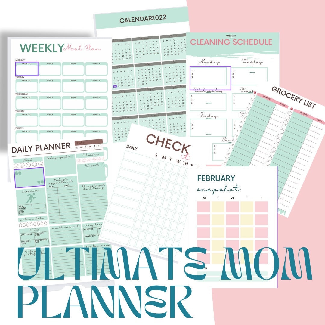 Ultimate Mom Planner, Printable, Mum Planner, Meal Planner, Digital Mom ...