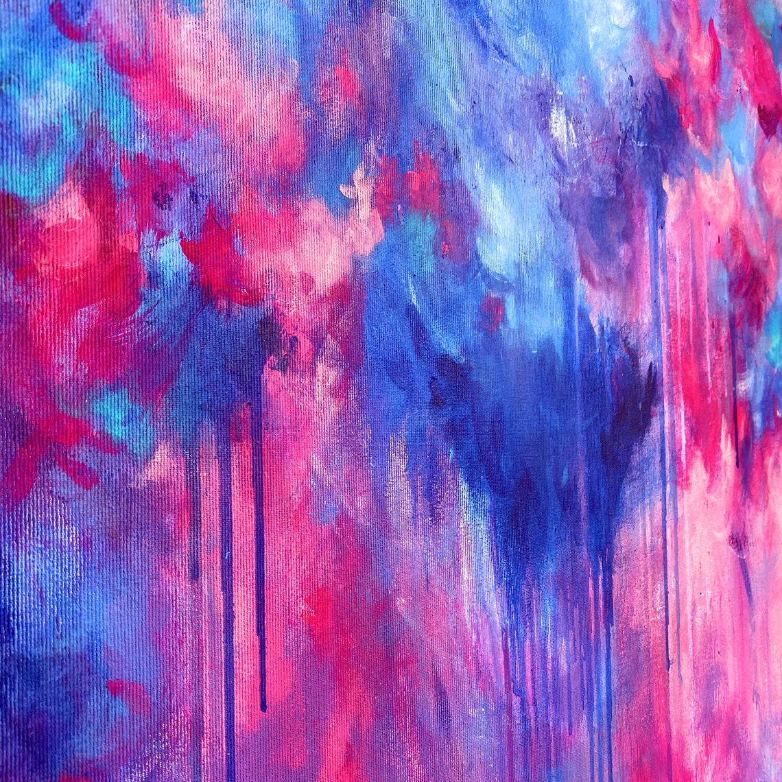 Navy Blue & Painting | Bright Colorful Wall Art | Abstract Original Art ...