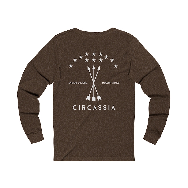 Circassian Flag Ancient Culture Unisex Jersey Long Sleeve Tee Circassia Adigha Adyghe Adygea ...