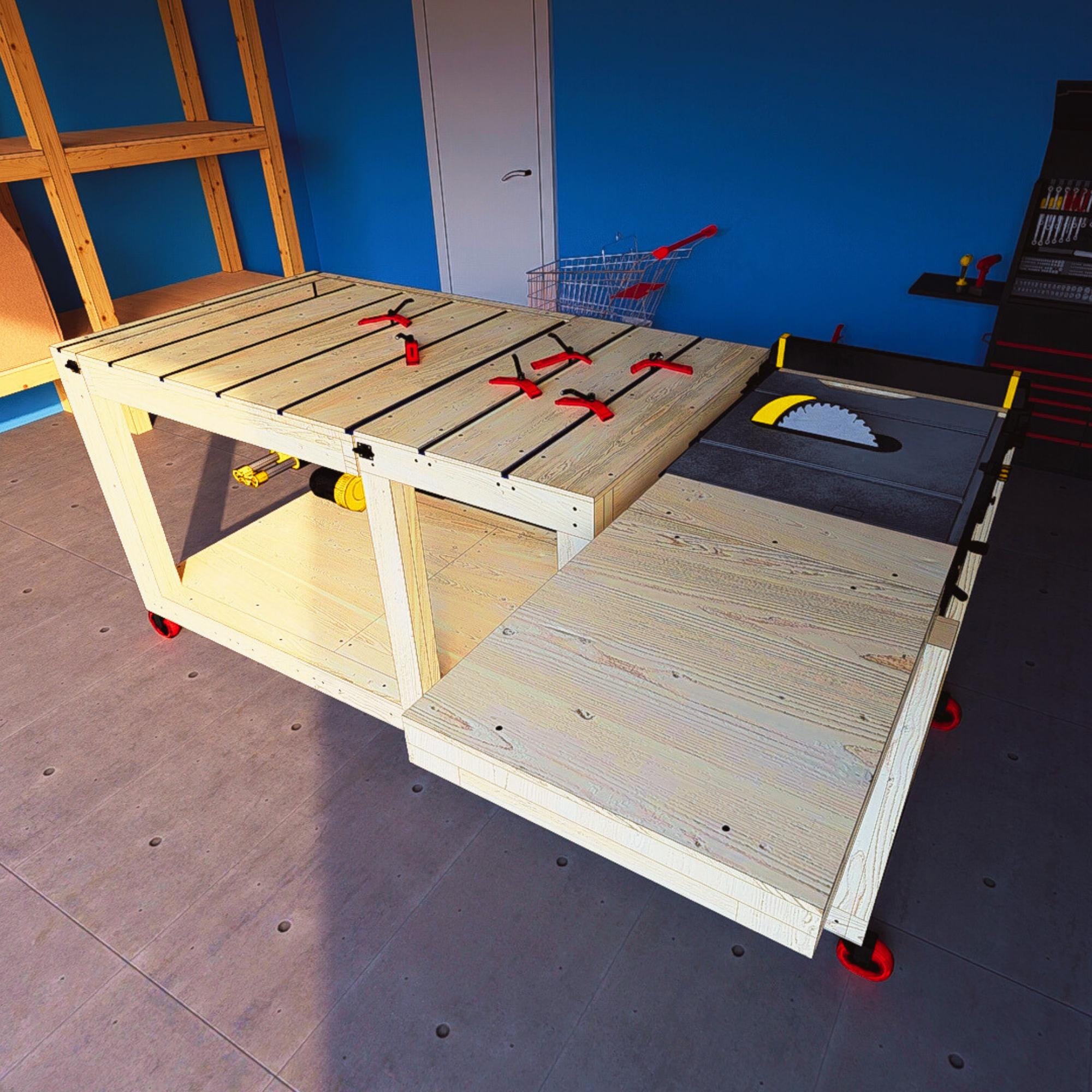 Workbench 3D Pdf and Assembly Instructions Download, DIY Workbench Plan ...