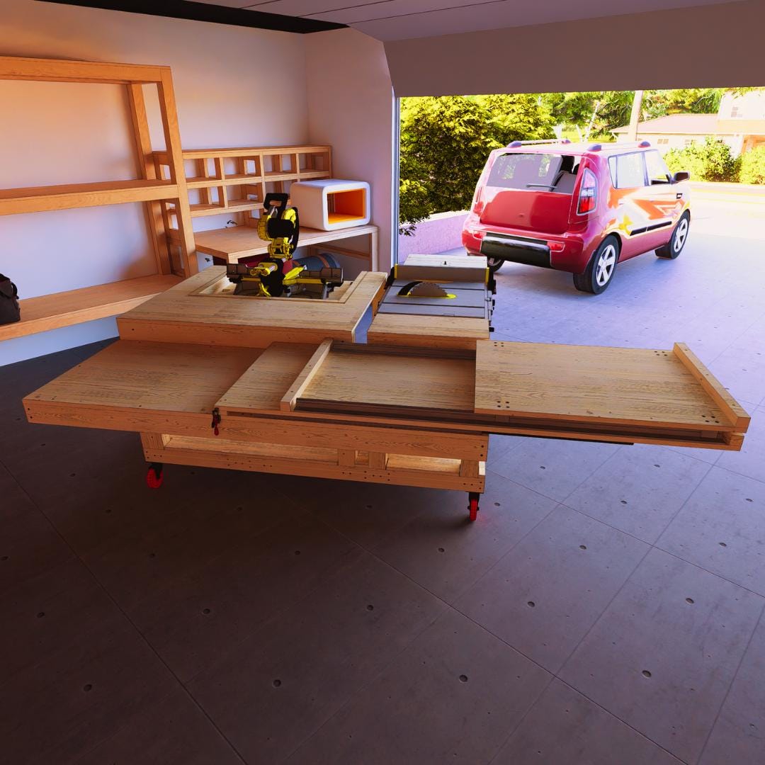 Workbench Plan With Slider Bench and Router Bench Addition - Etsy