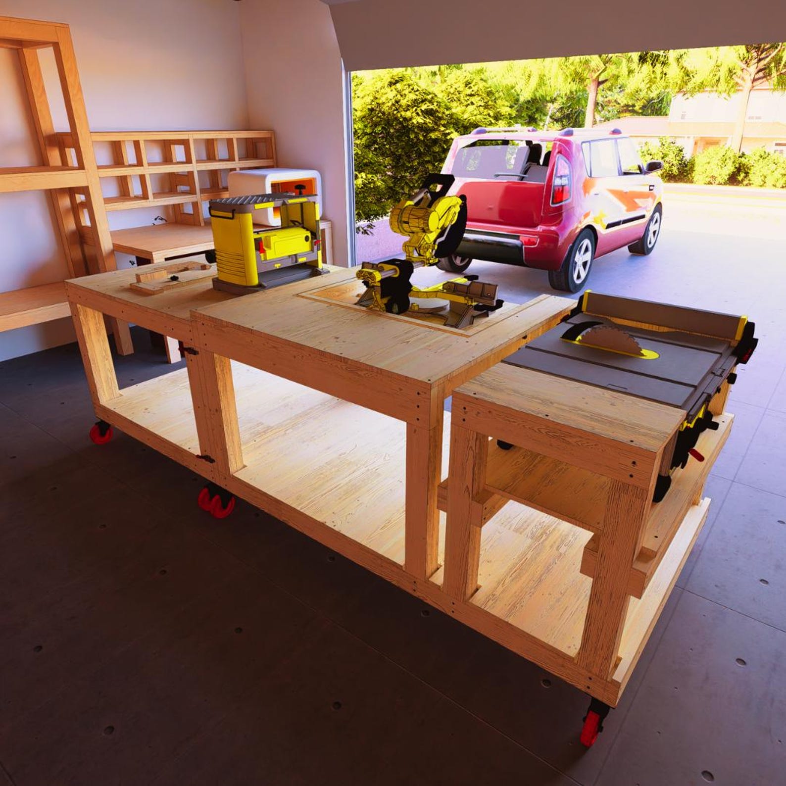 DIY Workbench Plan, 3D PDF Document and Assembly Instructions Download ...
