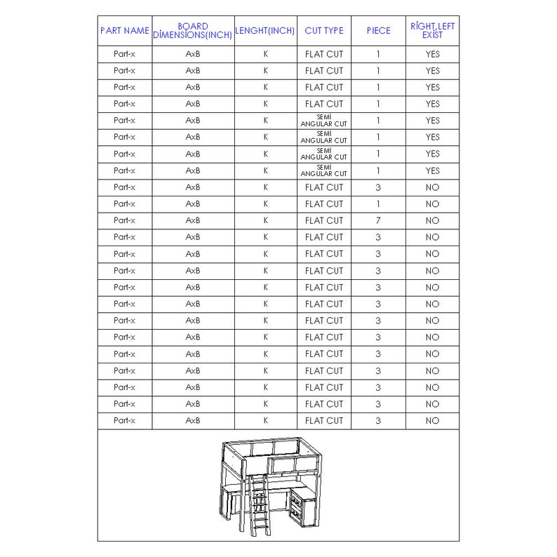 Full-size Diy Loft Bed Plan PDF Download - Etsy