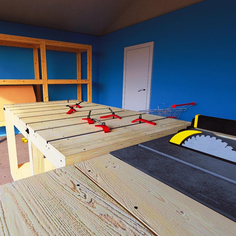 Workbench Plan With Folding Side Supports, Step-by-step Assembly ...