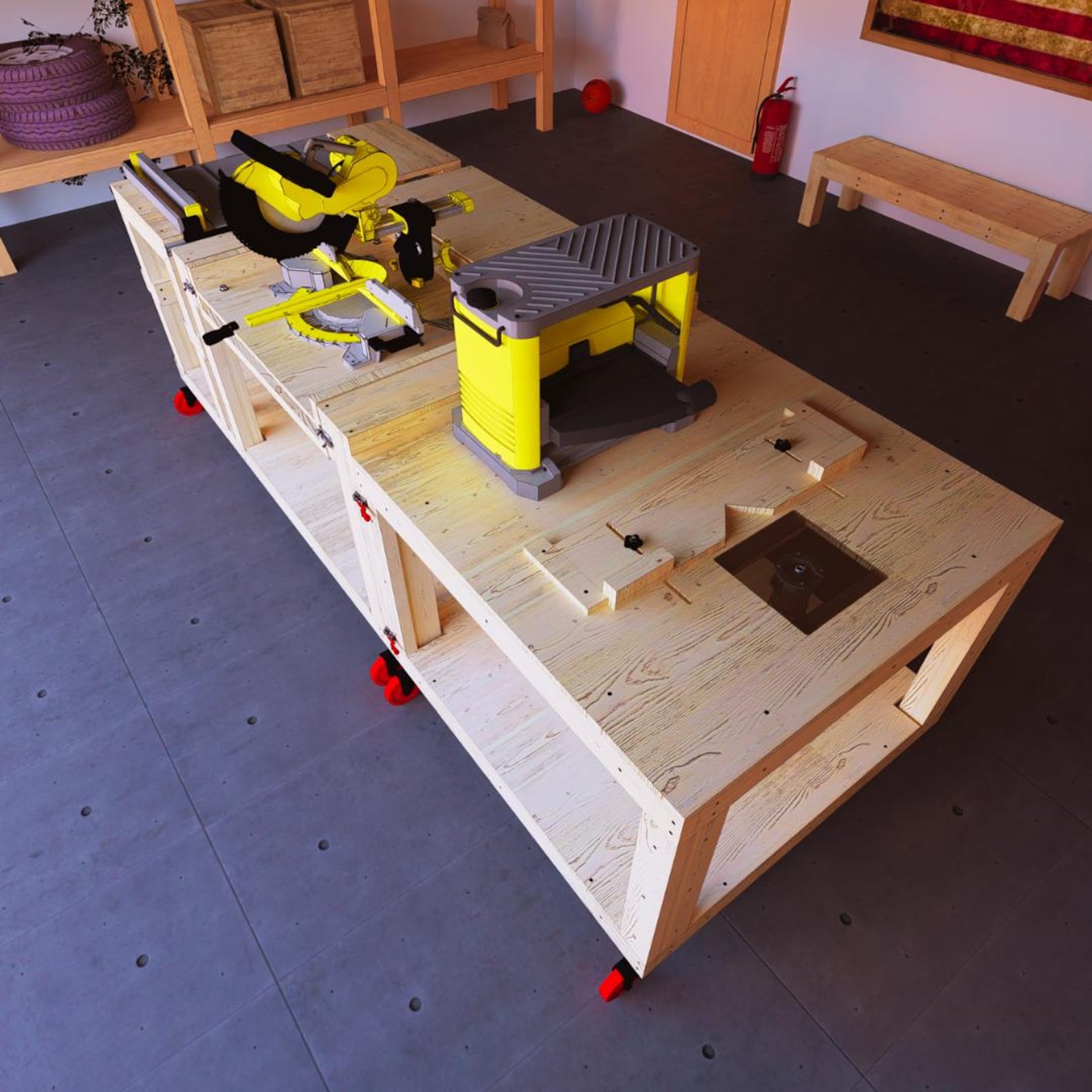 DIY Workbench Plan, 3D PDF Document and Assembly Instructions Download ...
