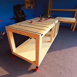 Workbench Plan With Folding Side Supports, Step-by-step Assembly ...