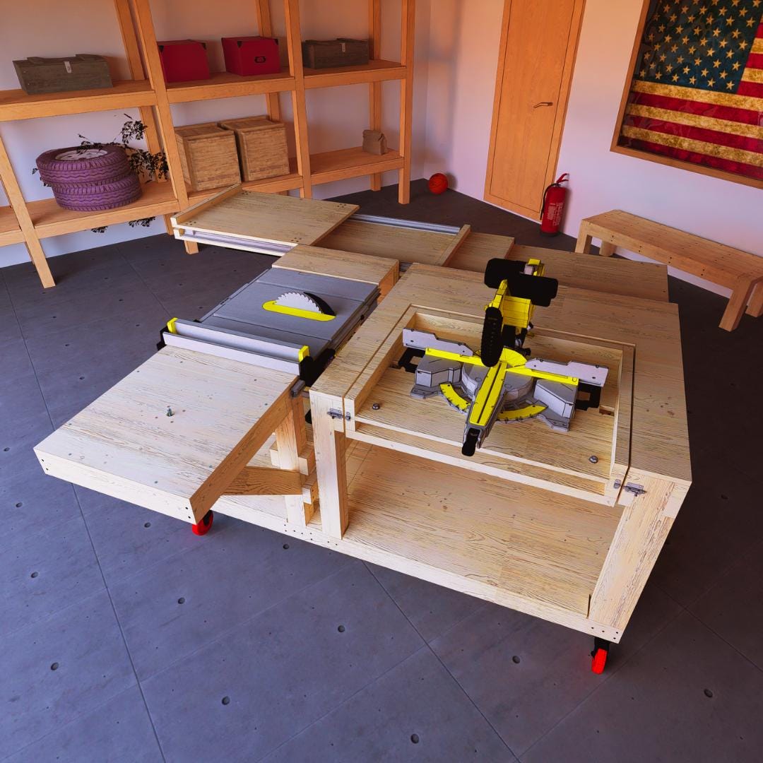 Workbench Plan With Slider Bench and Router Bench Addition - Etsy