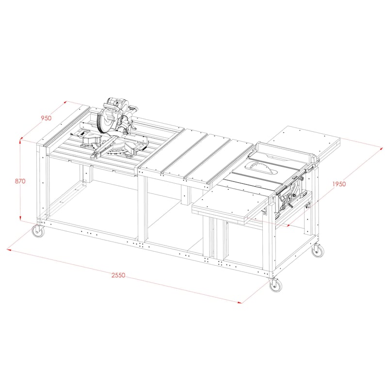 Workbench 3D Pdf and Assembly Instructions Download, DIY Workbench Plan in Metric , Garage ...