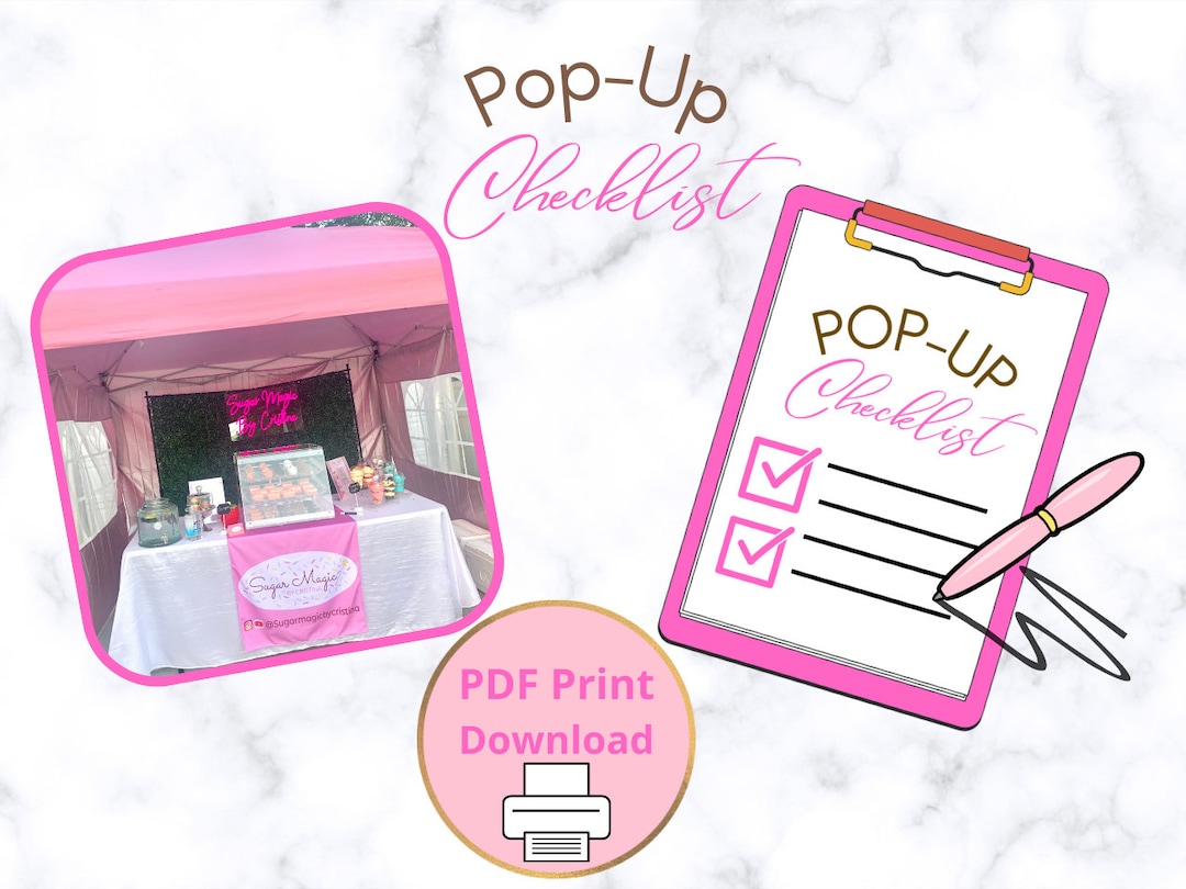 Pop-up Event Checklist for Small Baking Business, Vendor Event ...