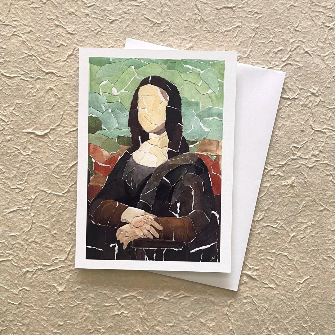 Mona Lisa Greeting Card - Etsy