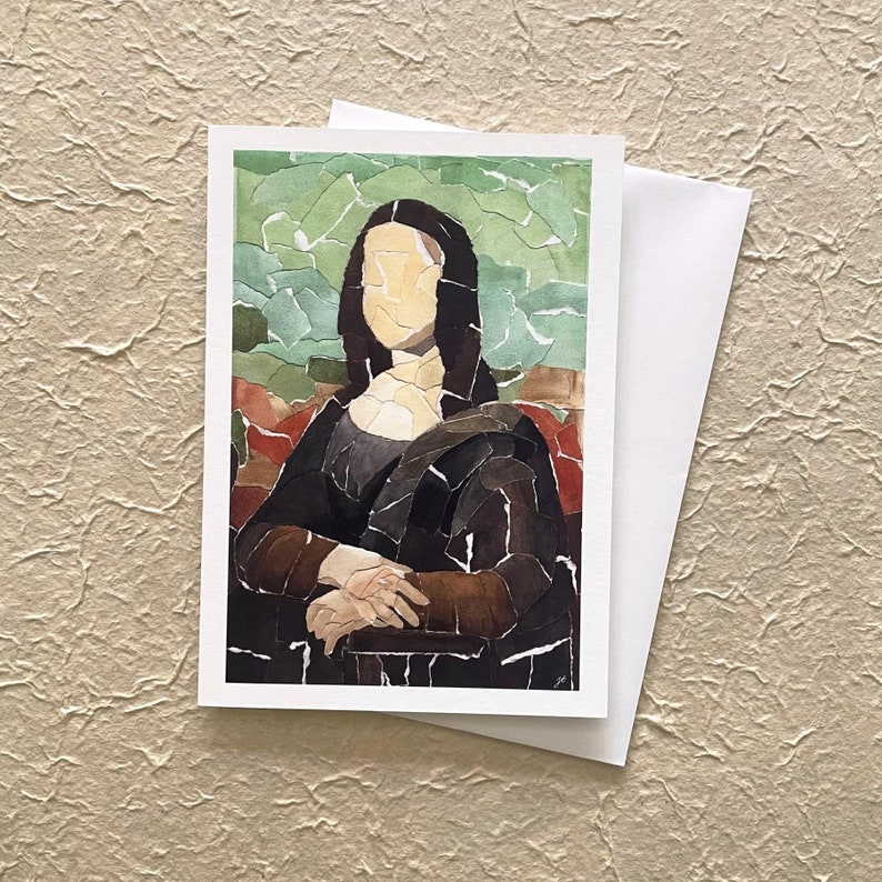 Mona Lisa Greeting Card - Etsy