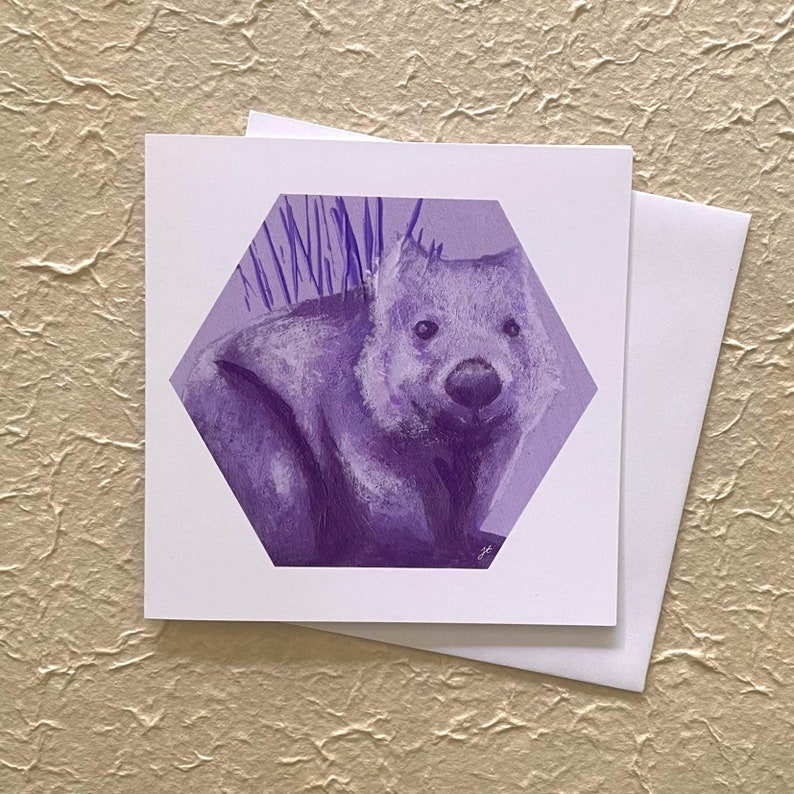 Purple Wombat Greeting Card - Etsy