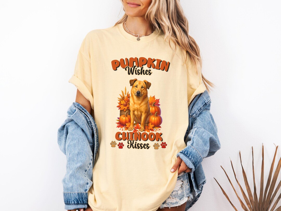 Chinook Dog Fall T-shirt, Pumpkin Wishes, Holiday Thanksgiving Autumn ...