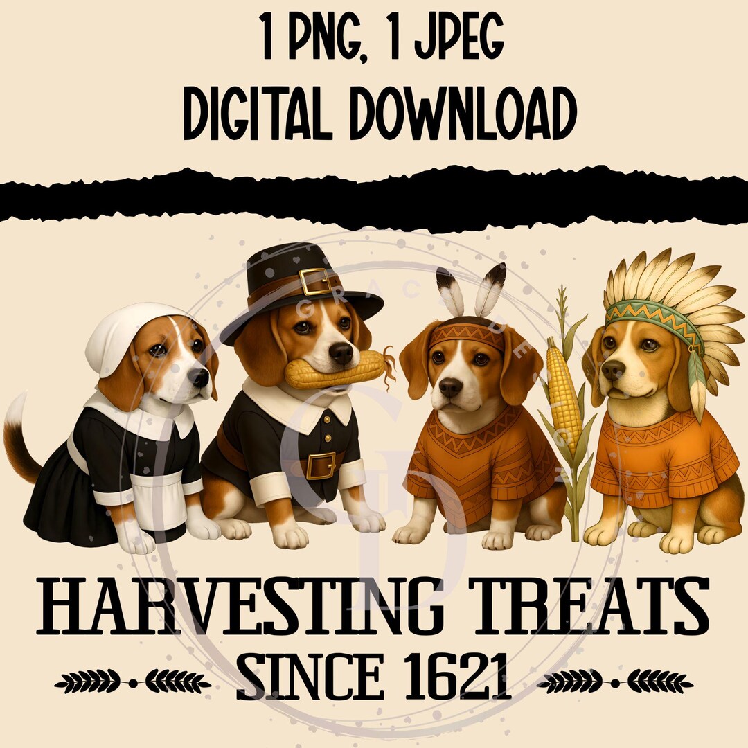 Fall Beagle PNG, JPEG File, Digital Download, Funny Thanksgiving, Dog ...