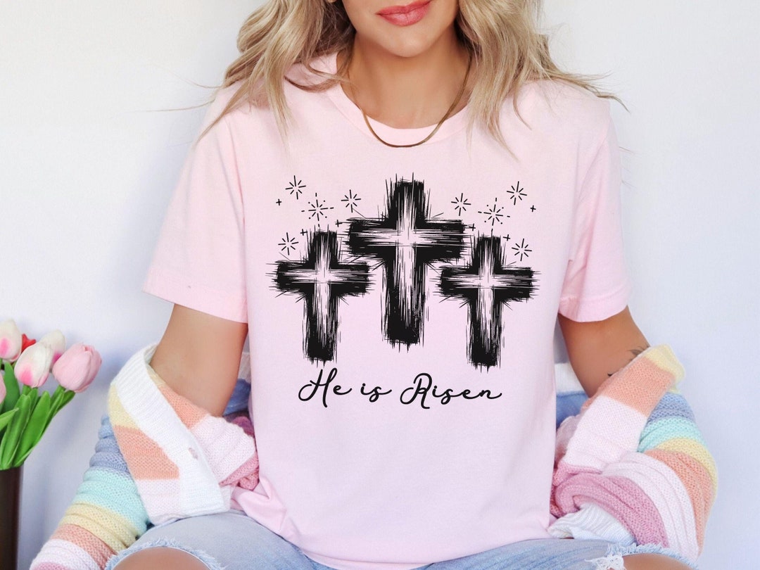 Easter Cross T-shirt, Faith Jesus Cross Shirt, Cute Christian Spring ...
