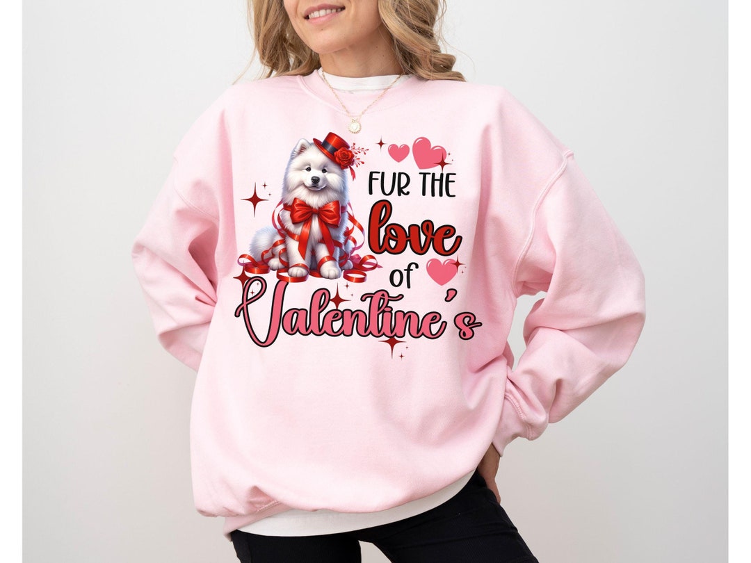 Samoyed Valentine Sweatshirt, Dog Valentine's Day Shirt, Holiday Party ...