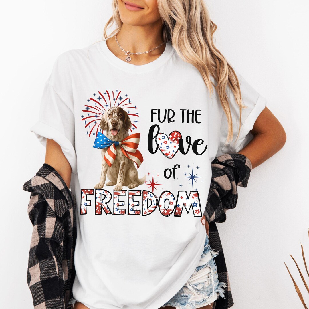 Custom English Setter Shirt, 4th of July Dog T-shirt, Patriotic ...
