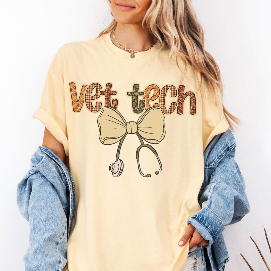 Fall Floral Vet Tech Shirt, Coquette T-shirt, Comfort Colors Tee ...