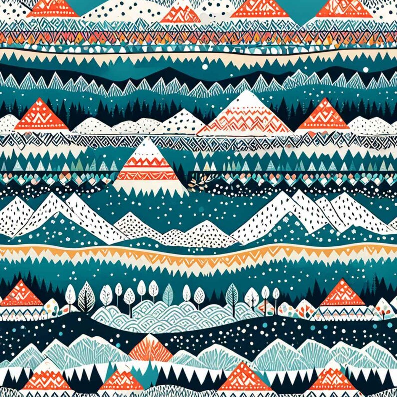 Winter Village Snowscapes Pattern Paper Clipart, 12 JPG Digital Papers ...